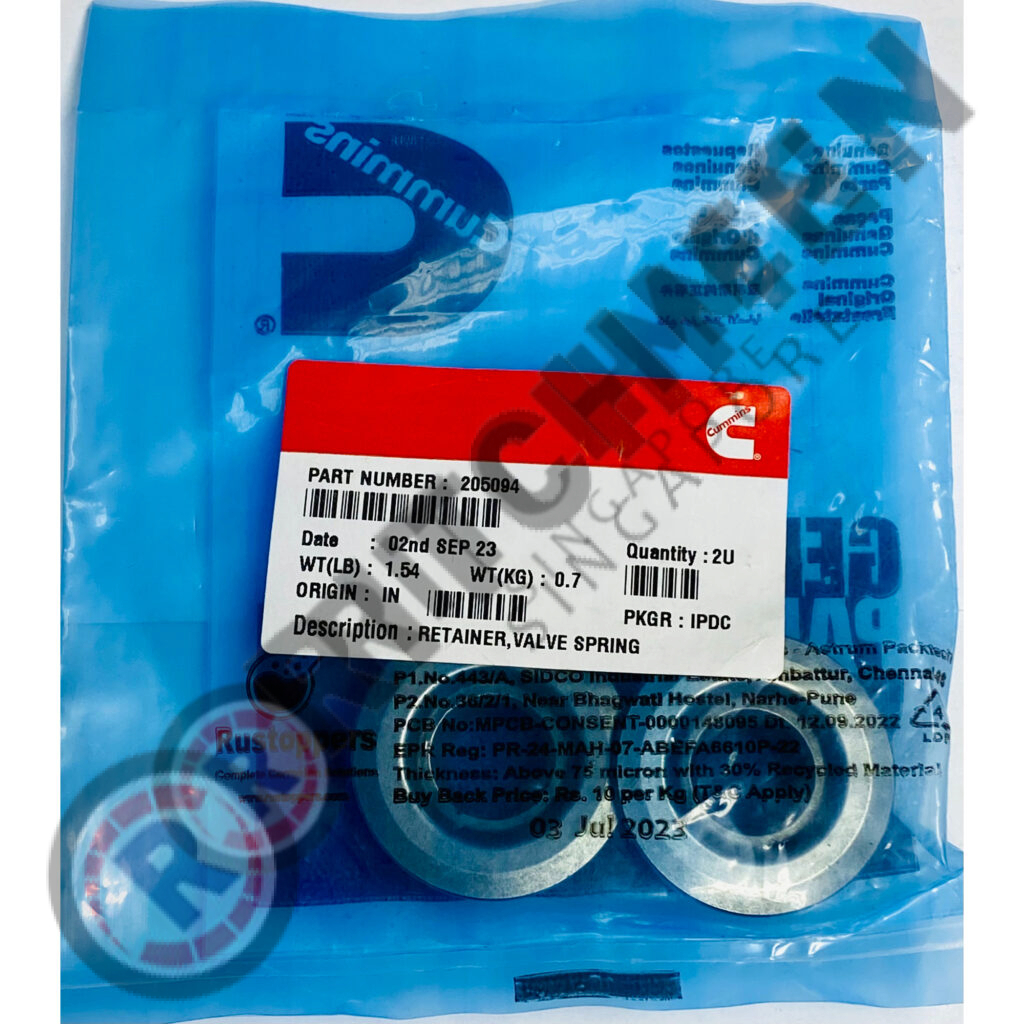 Genuine Cummins 205094 RETAINER, VALVE SPRING - Ritchmen (S) Pte Ltd